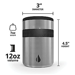 Elemental Insulated Can Cooler, Triple Wall Stainless Steel Can Cooler Insulator - Drink Cooler Cup for 12oz Regular Beer, Soda, Sparkling Water - Brushed Steel