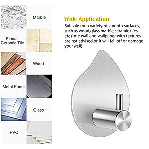 Door Hooks Self Adhesive Heavy Duty Waterproof Stainless Steel Hooks for Hanging Coat Hat Towel Robe Hook Rack Wall Mount Camper Decor Stick on Wall Hooks and Command Hook for Bedroom Bathroom