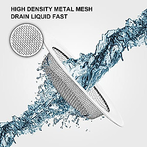 CORNERJOY 2PCS Kitchen Sink Strainer-Stainless Steel Mesh Drain Strainer,Large Wide Rim 4.5" Diameter