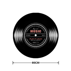 Aomesinc Vinyl Record Area Rug, Fashion Vinyl Record Pattern Floor Mat, Round Non Slip Rug((80X80cm),Style B)