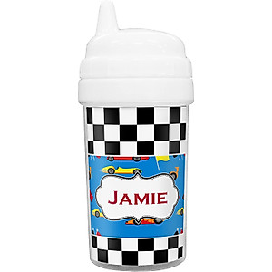 Personalized Checkers & Racecars Toddler Sippy Cup