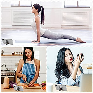 cobee Spider Cell Phone Ring Holders, 2 Pcs Metal Spider Phone Finger Kickstand with Crystal Stone Cool Reptiles Hand Phone Grips with Knob Loop 180°/360° Rotation Phone Ring Stands(Blue+Red)