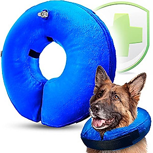 Soft Dog Cone Collar for Large Dogs for After Surgery - Inflatable Dog Neck Donut Collar - Elizabethan Collar for Dogs Recovery - Dog Cones Alternative - Protective Pet Cones for Dogs