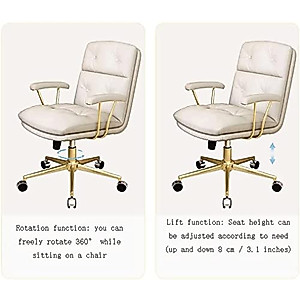 POCHY Family Office Chair Office Chair Height Adjustable Computer Chair Artificial Leather Comfortable and Soft Computer Chair Rotatable Executive Chairs Firm Seat Cushion (Color : Black)