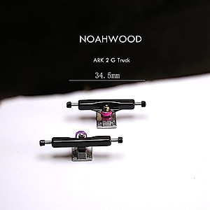 NOAHWOOD DIY Pro Fingerboard Ark 2G Truck 34.5mm (Silver Baseplate + Black Hanger)