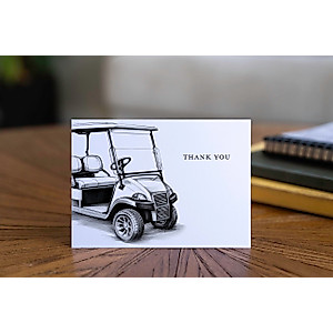 Golf Thank You Cards - Stationary Set - 24 Cards with Envelopes - Gifts for Golfers (Thank You Version)