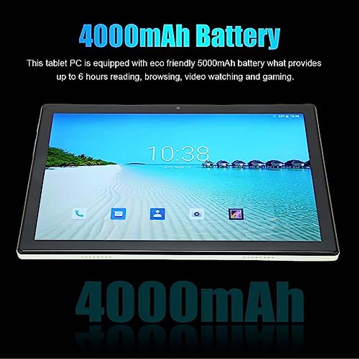 Haofy HD Tablet, Tablet PC Aluminium Alloy Dual Camera 10.1 Inch IPS 4G LTE 5G WiFi 2GB RAM 32GB ROM for Business (Green)