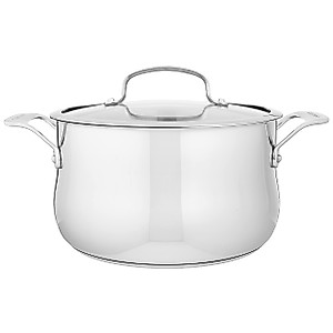 Cuisinart Contour Stainless 5-Quart Dutch Oven with Glass Cover, Silver