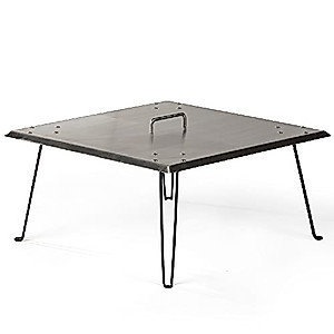 TITAN GREAT OUTDOORS Fire Pit Heat Deflector, Pushes Heat Down and Out, Stainless-Steel with Carrying Handle