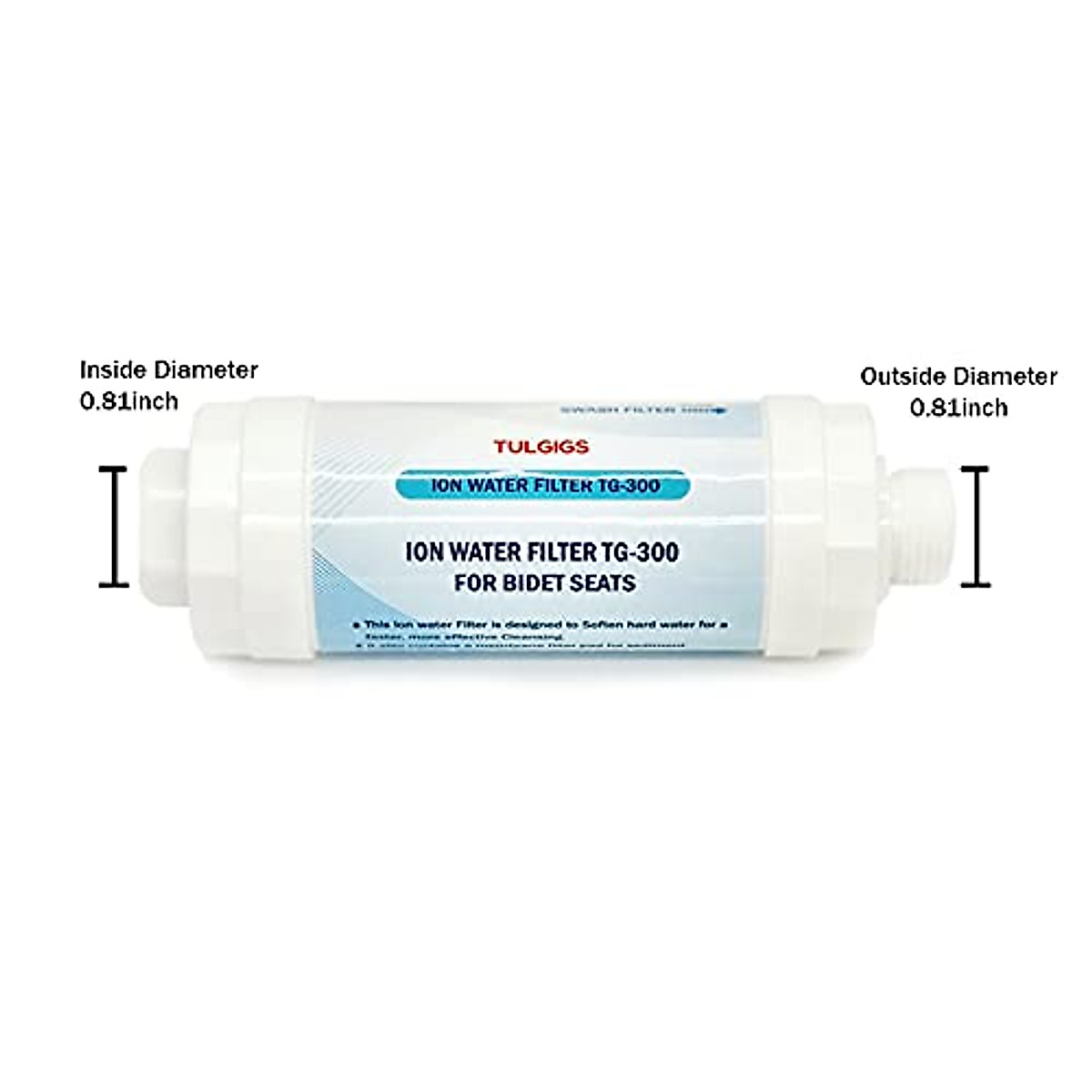 TULGIGS ION Filter TG300 - Premium Bidet Water Filter Set for Electronic Bidet Toilet Seats (2Pieces)