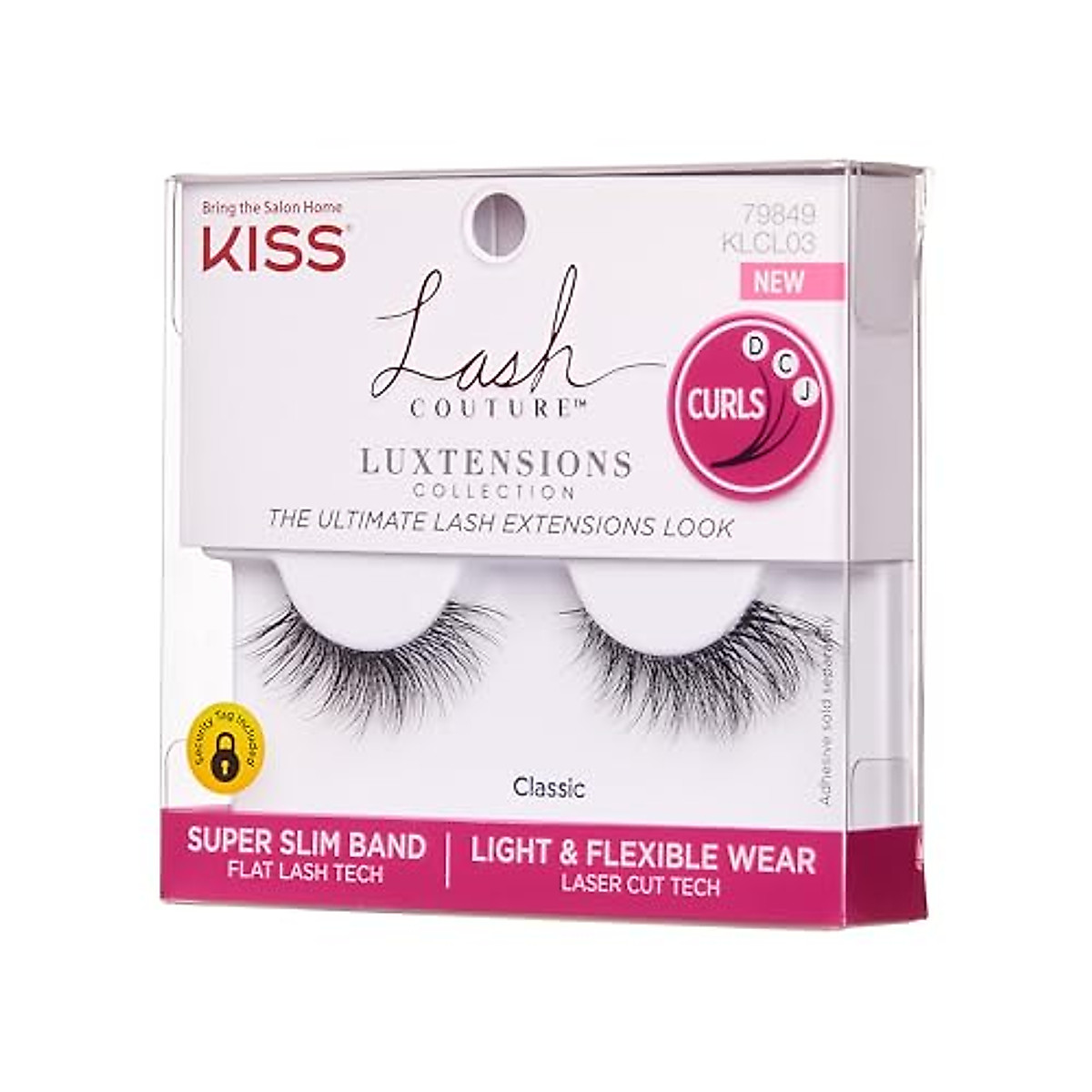 KISS Lash Couture Luxtension False Eyelashes, Strip 03 Classic', 14 mm, Includes 1 Pair, Contact Lens Friendly, Easy to Apply, Reusable Strip Lashes
