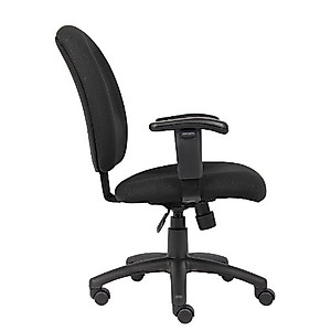 Boss Office Products Fabric Task Chair with Adjustable Arms in Black