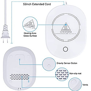 Evoio Coffee Mug Warmer, Coffee Cup Warmer with Automatic Shut Off, Coffee Warmer for Desk Office Home Use, Cup Warmer Plate for Coffee, Milk, Tea, Water, New Year Birthday Gift, White