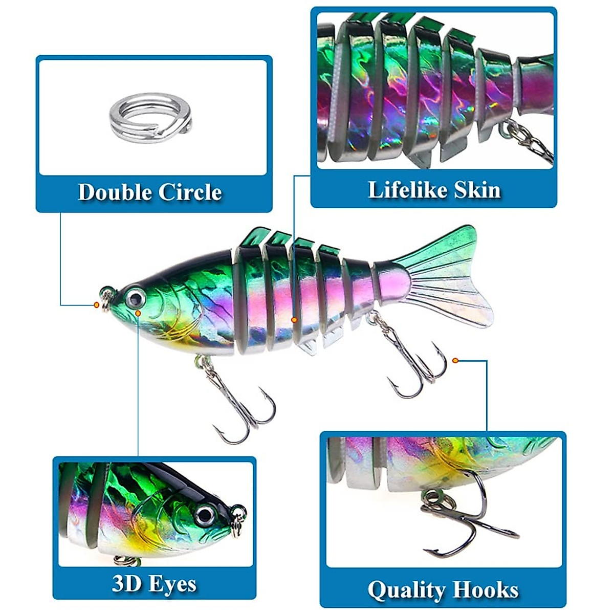 Grebest Fishing Lures,10cm 15.6g Plastic Artificial Lifelike Fake Lure Fishing Tackle Tools Accessory for Fishing Enthusiast Fishing Lovers Bass Trout Fishing 5 One Size