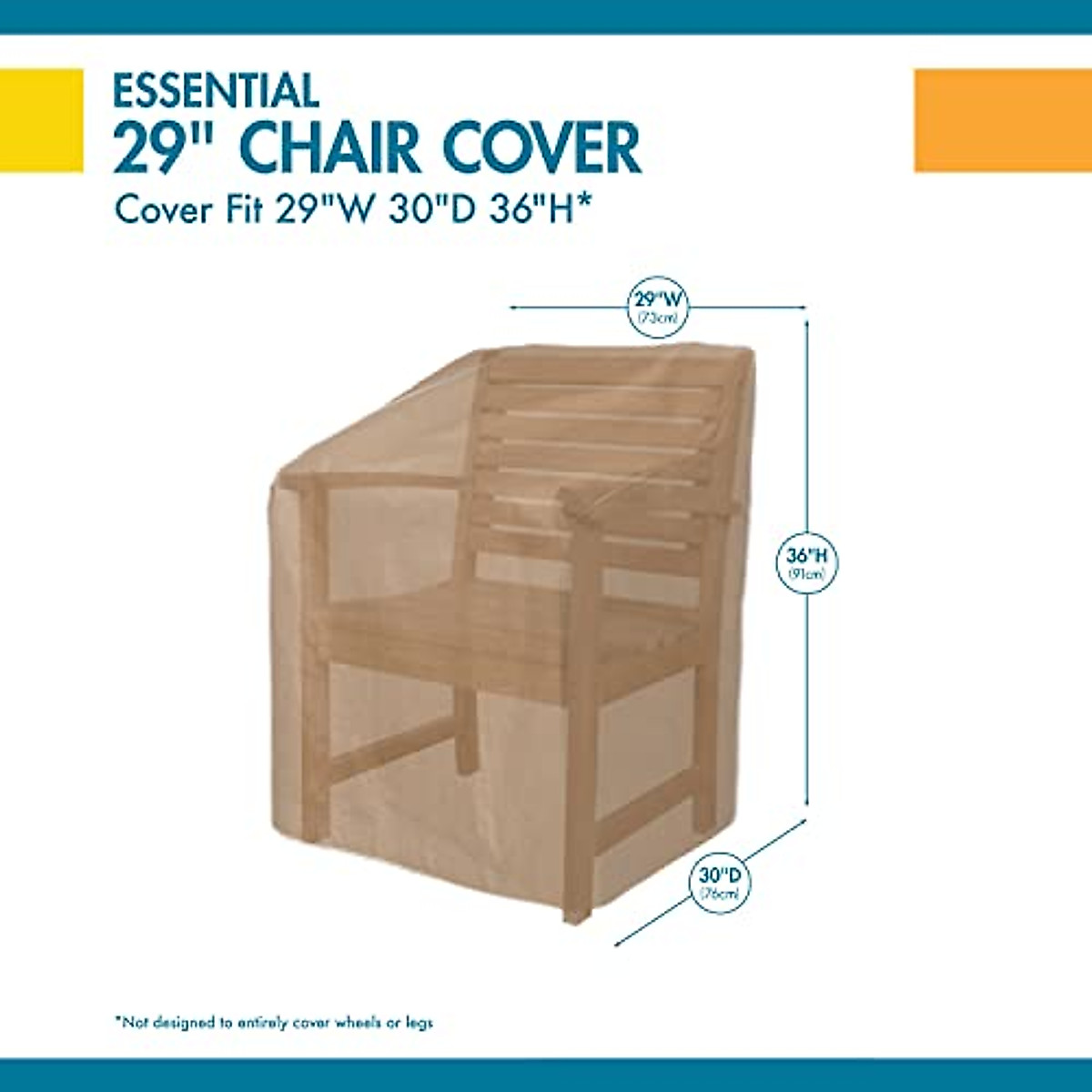 Duck Covers Essential Water-Resistant 29 Inch Patio Chair Cover