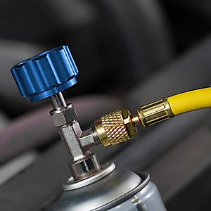 Lichamp Car A/C R1234YF Adapter with Self Sealing Can Tap, AC R1234 Quick Couplers Connectors Kit