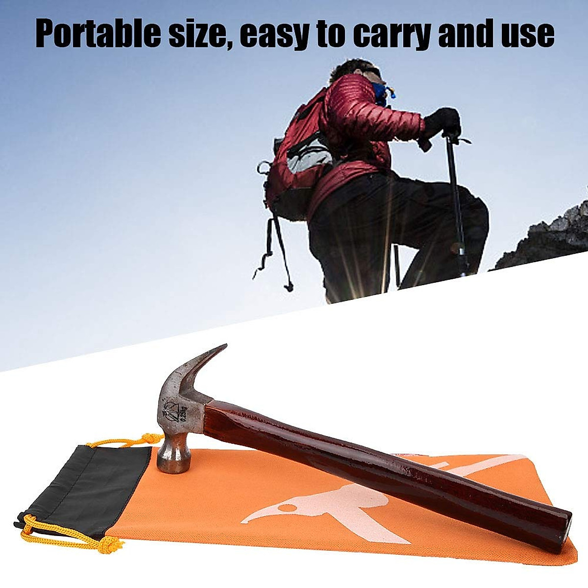 Tent Hammer Bag Outdoor Tent Accessories Storage Bag Pack Tent Pegs Nails Hammer Tool Pouch (Blue)