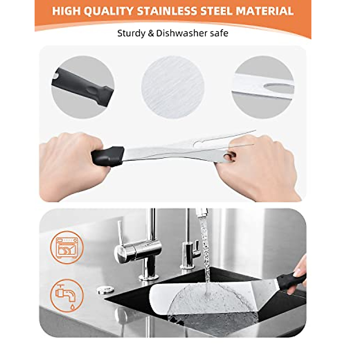 UTEBIT Griddle Accessories Kit, 47 Pcs Griddle Grill Tools Set for Blackstone and Camp Chef, Professional Grill BBQ Spatula Set with Basting Cover, Spatula, Scraper,Tongs, Egg Ring
