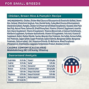 Natural Balance Health Protection Small Breed Dry Dog Food – Whole Body Health, Easy on Digestion Dog Food Made with Chicken, Brown Rice & Pumpkin for Dogs - 4lbs.