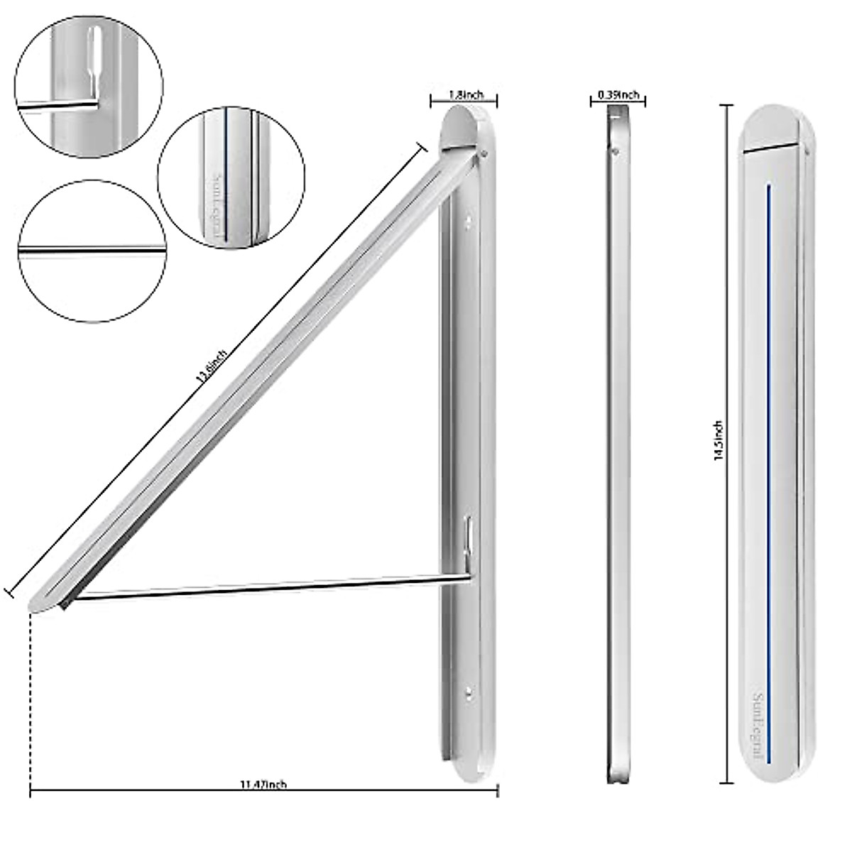 SunEegral Clothes Drying Rack Wall Mounted Laundry Dryer Room,Foldable Retractable Hanging Drying Rod Ultrathin Small Collapsible for Efficient Space Saving,65Ibs Capacity