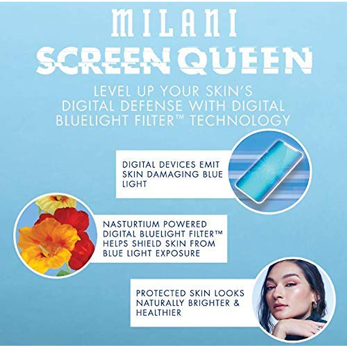 Milani Screen Queen Liquid Foundation Makeup - Cruelty Free Foundation With Digital Bluelight Filter Technology (Nude Ivory)