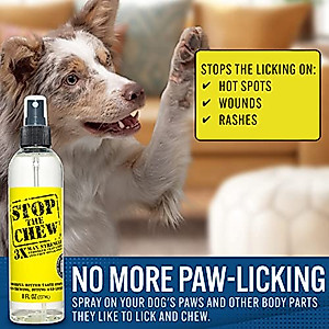 EBPP Stop The Chew 3X Strength Anti Chew Bitter Spray Deterrent for Dogs and Puppies - Alcohol-Free - Most Powerful Bitter Deterrent - 8 Ounce