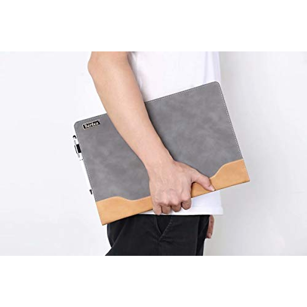 Berfea Stand Case Cover Compatible with Dell Inspiron 14 5000 7000 Laptop 5401 5402 5405 5406 7400 Latitude 5400 5410 14 inch Notebook Protective Case Sleeve,with Cooling Bracket(326x226mm,Gray)