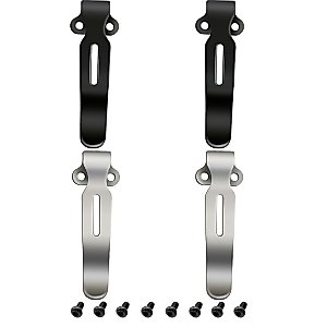 Tsinghwang 4PCS Deep Carry Pocket Clip Compatible with Benchmade 535 with Screws Stone Wash & Black Color