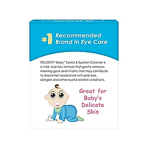 OCuSOFT Baby Eyelid and Eyelash Cleanser, Pre-Moistened Towelette, White/Blue 20 Count