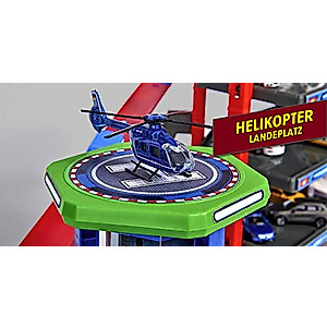 DICKIE TOYS: Majorette Super City Garage Playset with 6 Die-Cast Cars, Parking Building Play World on Seven Floors, 6 Light and Sound Effect Systems, For Ages 3 and up , 128 x 78 x 73 cm