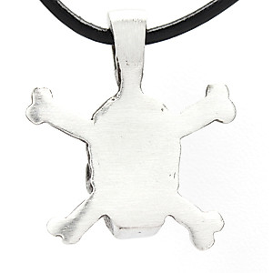 Trilogy Jewelry Pewter Skull and Crossbones Pirate Pendant on Leather Necklace