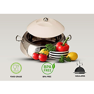 King International Stainless Steel Casserole Dish with Lid Set of 3, Eena Meena Deeka Ultra Set Insulated Casserole, Hot Pot, Chapati Box, Chapati Container, 0.8 qt, 1 qt, 1.5 qt