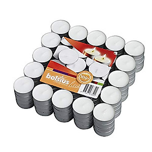 BOLSIUS 100 Pack Unscented Tea Lights - 3.5 Hours - Premium European Quality - Consistent Smokeless Flame - 100% Cotton Wick - Dinner, Wedding, Party, Restaurant, Spa, Church, & Home Décor Tealights