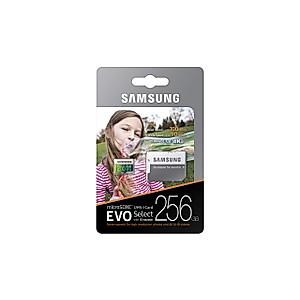 SAMSUNG (MB-ME256GA/AM) 256GB 100MB/s (U3) MicroSDXC EVO Select Memory Card with Full-Size Adapter