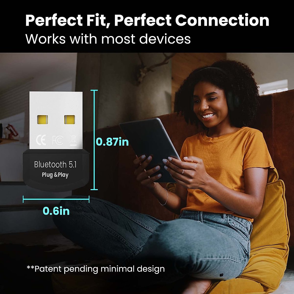 EVEO Bluetooth Adapter for PC 5.1 - Bluetooth Dongle 5.1 Adapter for Windows 10 Only (Plug & Play) for Desktop, Laptop, Printers, Keyboard, Mouse, Headsets, Speakers - USB Bluetooth 5.1 Dongle -2 Pack