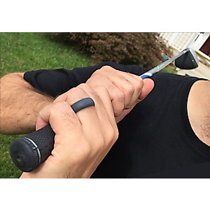 Tough Love Rings - Striped Black/Blue - Thick Band - Size 11