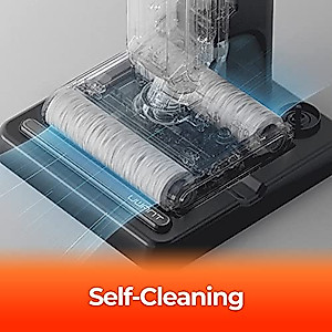 uwant X100 Cordless All in One Wet Dry Vacuum Cleaner and Mop, Double Roller Brush, Self-Cleaning, 44 Mins Long Run Time for Hard Floors ，Smart to Clean Tough Dirt and Pet Hair