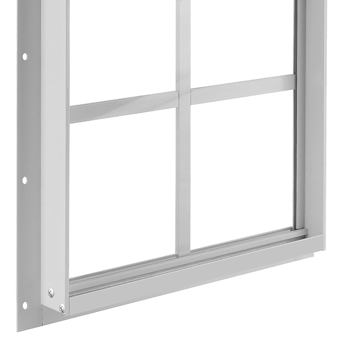 2 Pack Shed Window 12" W x 12" H, White Flush Mount Window with Tempered Glass for Playhouses, Sheds, Garage and Chicken Coops