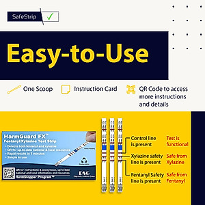 HarmGuard FX - 2-in-1 Fentanyl/Xylazine Test Strip Kit, Easy-to-Use 10-Pack Test Strips with Scoop, Ideal for Facility/Home Medical Drug Tests on Pills, Powder, Liquids & Residue