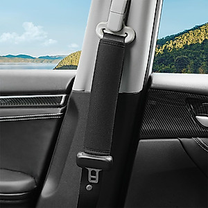 SSNNUU 2Pcs Seat Belt Cover Pad,Breathable Polyester Car Seatbelt Covers,Universal Seat Shoulder Strap Pads Car Accessories Interior for Men Women (Black)