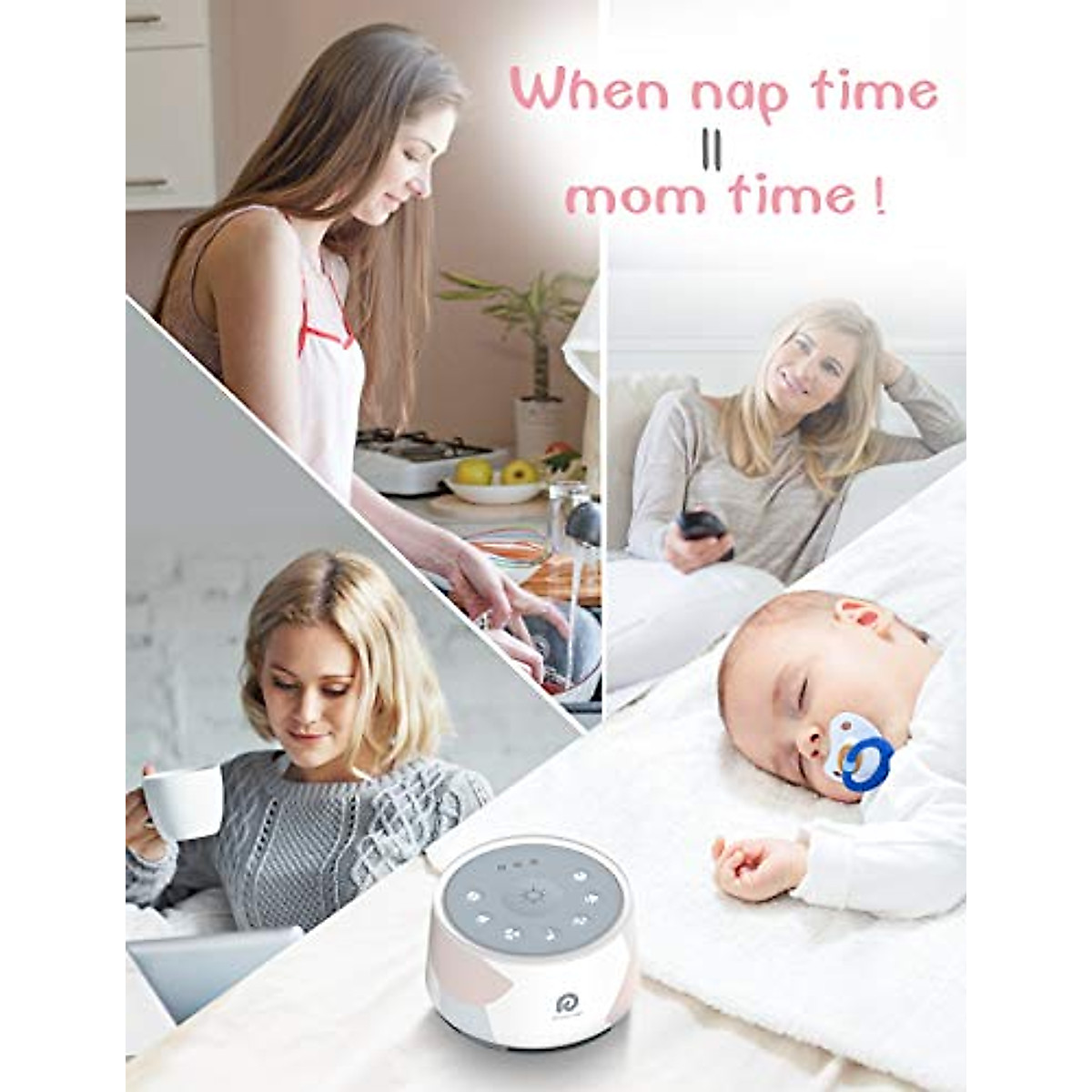 Dreamegg D1 Pro White Noise Sound Machine, 3-in-1 Baby Soother Sound Machine Separate Night Light, 29 HiFi Sounds, Noise Machine for Sleeping & Relaxation for Adults Baby Registry Gift (D1 Upgraded)