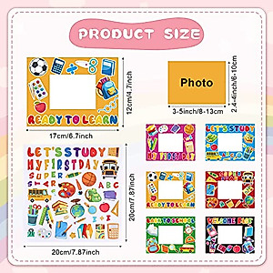 24 Pcs Welcome Back to School Picture Frame Kindergarten DIY Craft Picture Frame School Photo Frame Craft Kits for Kids Preschool Party Decoration Arts Craft Elementary Classroom Game Activities