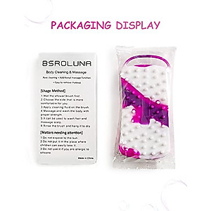 BSROLUNA Silicone Exfoliating Body Scrubber Loofah Silicone Scalp Massager Shampoo Brush Soft Body Scrubbers for Use in Shower Lathers Well Easy to Clean 2 in 1 (1 Pack Camouflage Purple)