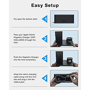 Wireless Charger - NANAMI 3 in 1 Fast Wireless Charging Station for Apple Watch Series 5/4/3/2/1,AirPods Pro, iPhone 15/14/13/12/11/XS/XR/X,Galaxy S24/S23/S22/S21/S20/S10/S9/Note 20(with 18W Adapter)