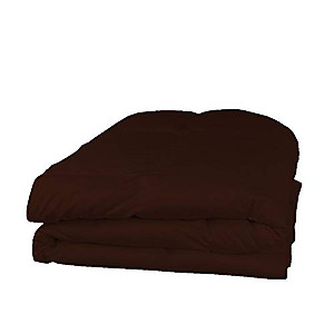AHJ Beddings 600 Thread Count Twin Size 5 Piece Comforter Set with 27 inch Deep Pocket Sheet Set and 500GSM Comforter, 100% Egyptian Cotton - Chocolate Solid
