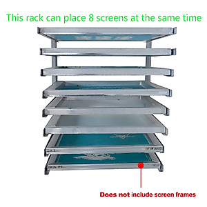 INTBUYING Screen Printing Frame Rack Shelf Storage Holder Screen Printing Squeegee Rack Screen Drying (8 Layer)