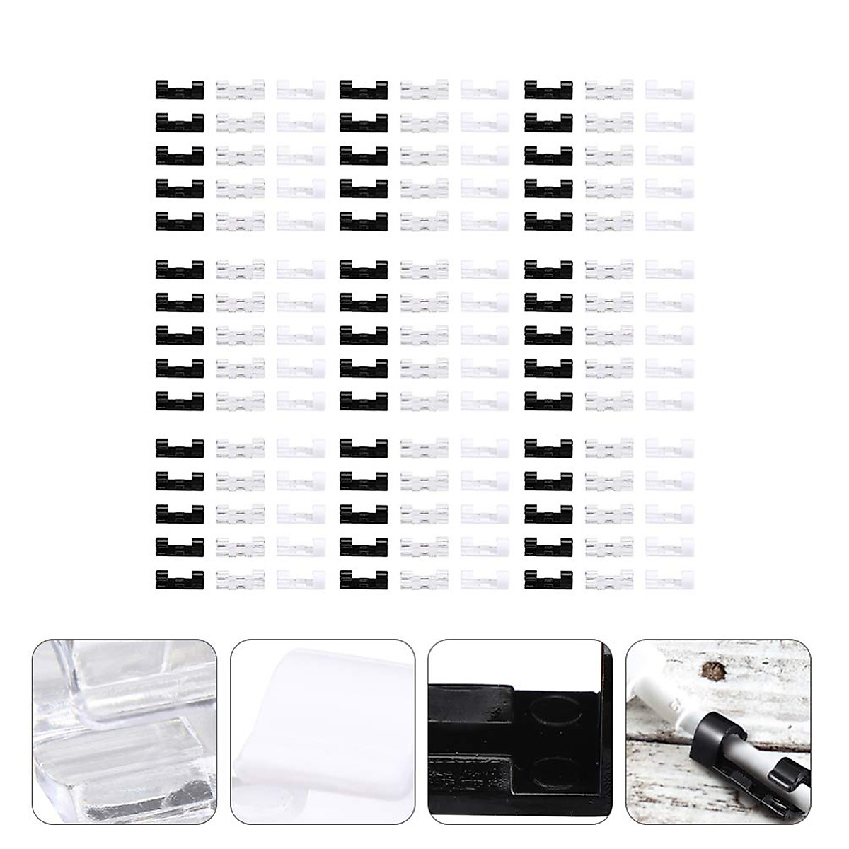 120pcs Fastener Wire Home Cable Fixation Cord Cable Organizer Cord Management Self-Adhesive Cable Clips Cord Organiser Self-Adhesive Cable Clamp Cable Clamps Small TPR Fixing Seat