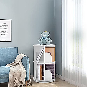 NAIYUFA Rotating Bookshelf 360 Display Floor Standing Bookcase Storage Rack for Kids&Adults Multi-Functional Bookshelf Organizer