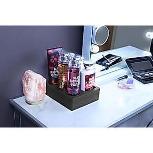 Polar Whale 2 Lotion and Body Spray Stand Organizers Tray Washable Waterproof Insert for Home Bathroom Bedroom Office 6 x 6 x 2 Inches 6 Slots Black 2pc Pair Set