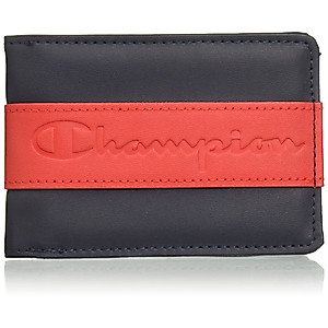 Champion Unisex Adults Compact Bifold Wallet, Black, RFID Protected